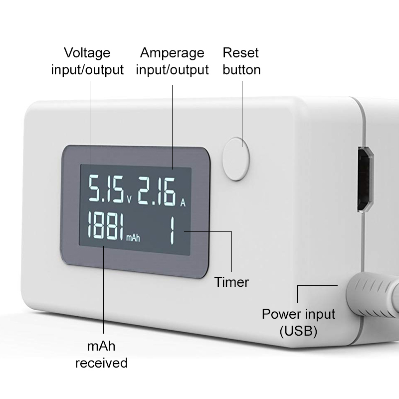 USB Port Battery Capacity Tester Voltage Detector Amp Power Meter